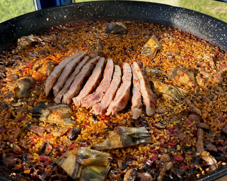 Pork Belly Secreto Steak Paella with mushroom – Campo Grande